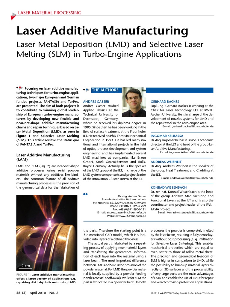 Laser Metal Deposition (LMD) and Selective Laser Melting in Turbo ...