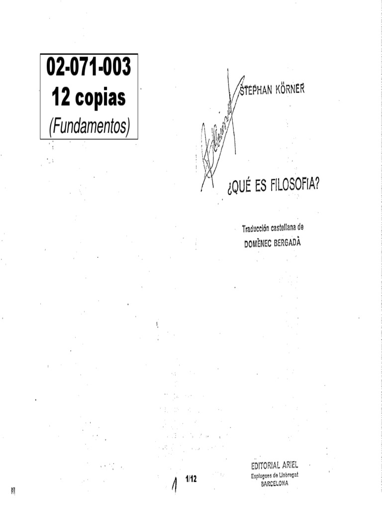 KORNER - Qué Es La Filosofía - Cap. II | PDF
