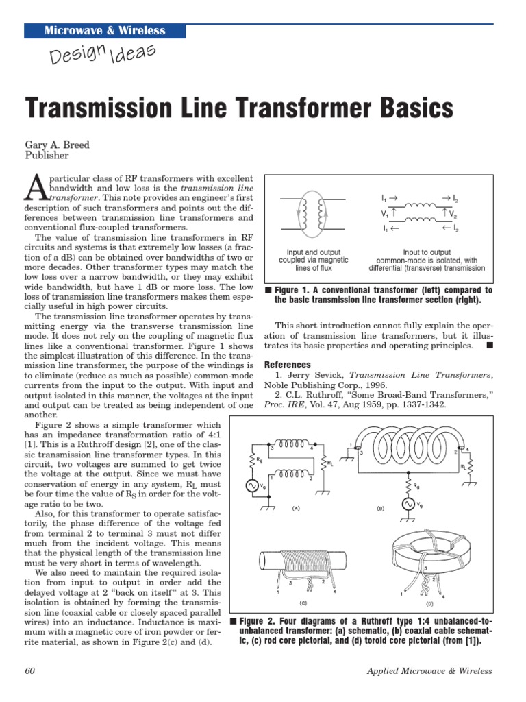 Transmission Line Transformer Basics | PDF | Transmission Line | Transformer