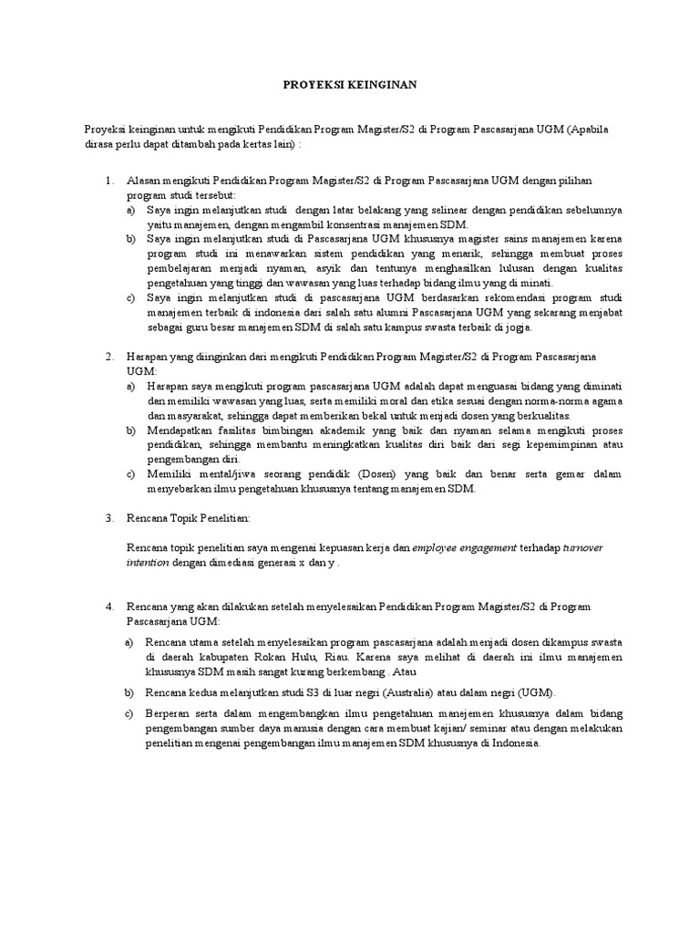 2018 Form Proyeksi Keinginan S2 | PDF | Karier & Perkembangan
