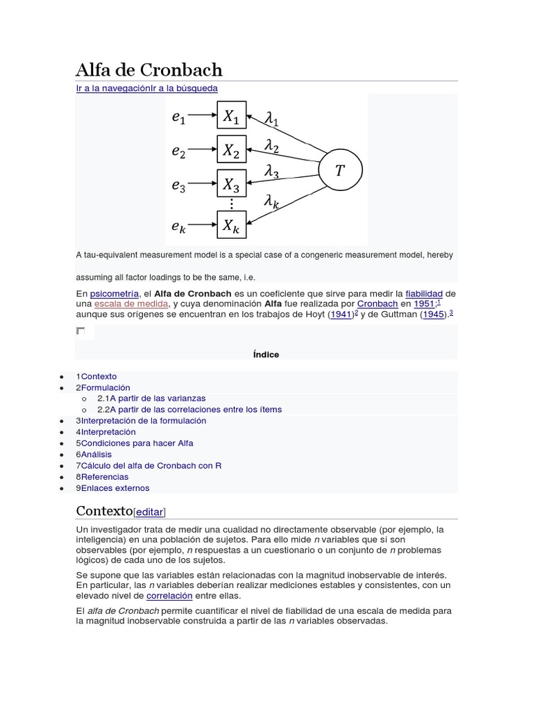 Alfa de Cronbach | PDF | Alfa de Cronbach | Sicología