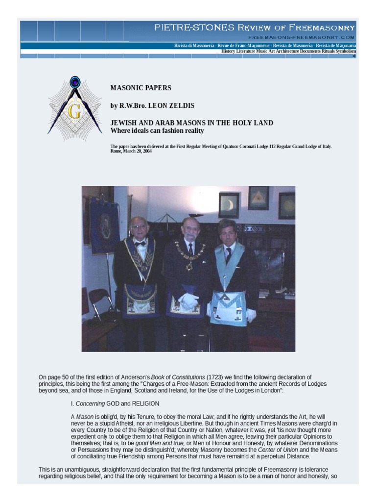 Jewish and Arab Masons in The Holy Land | PDF | Freemasonry | Masonic Lodge