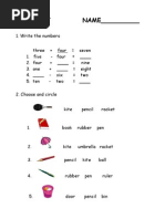 English Paper 1 - Standard 1 - Mid Year Exam | PDF