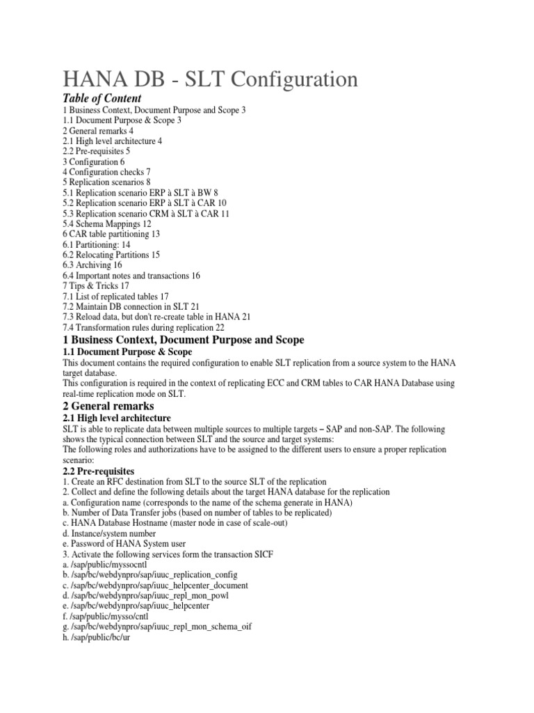 SLT For CAR | PDF | Replication (Computing) | Databases
