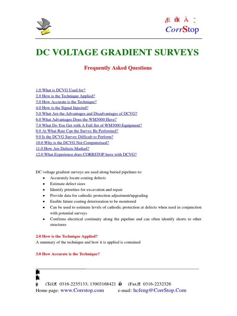 DC Voltage Gradient Surveys: Frequently Asked Questions | PDF ...
