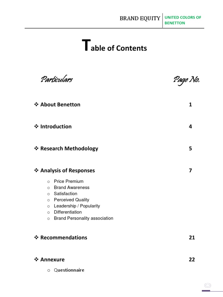 Brand Equity Analysis of Benetton | PDF | Brand | Jeans