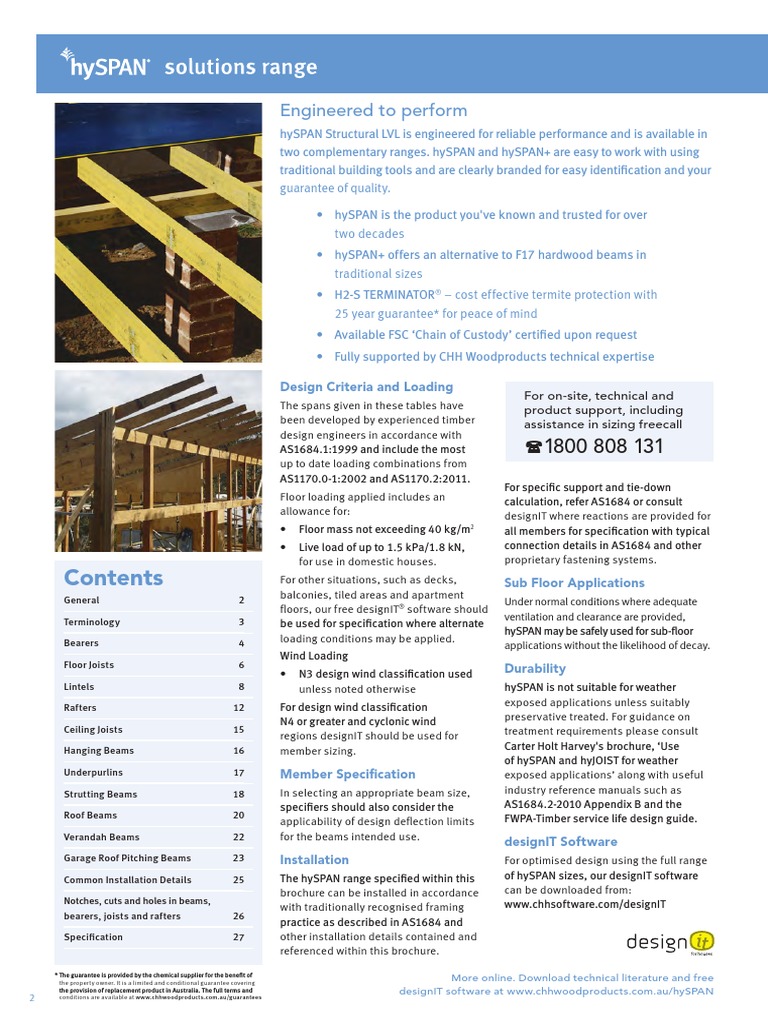 Notes Hyspan Span Tables | Beam (Structure) | Roof