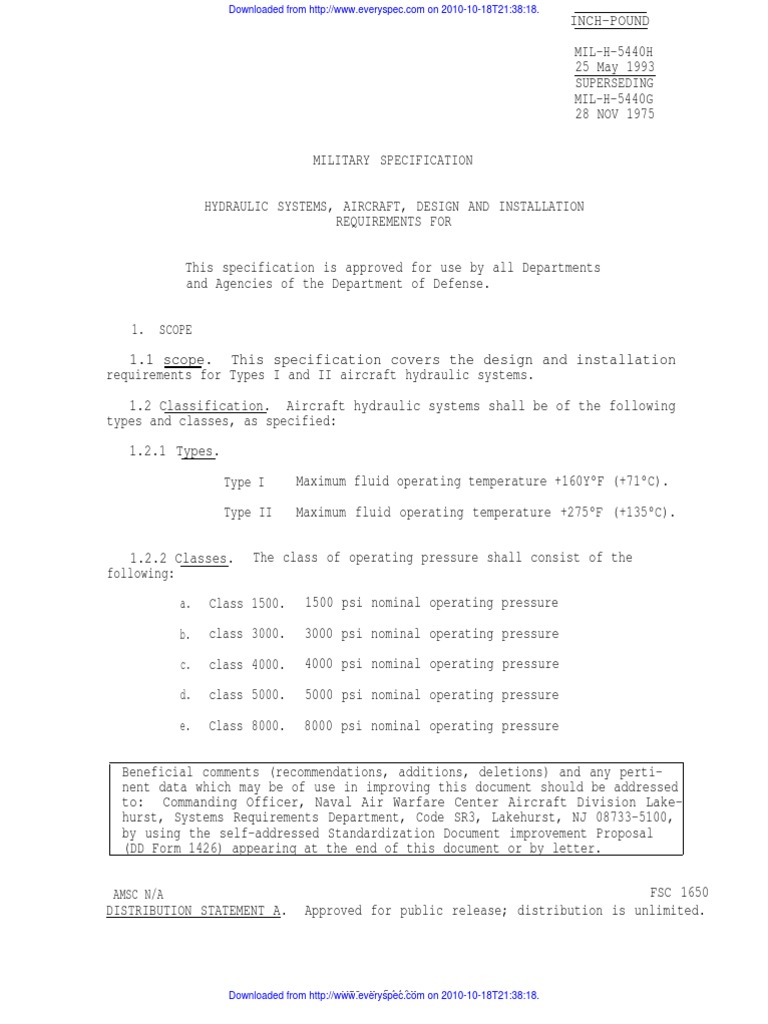 Mil H 5440H | PDF | Pump | Valve