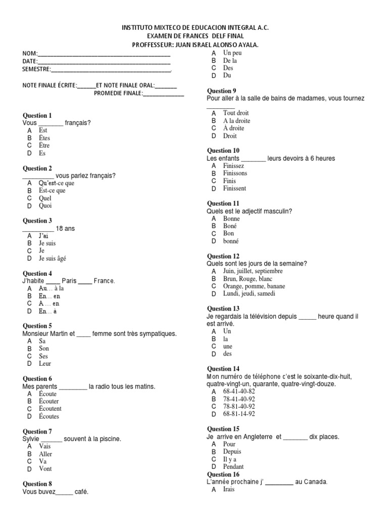 Examen Frances Delf Final