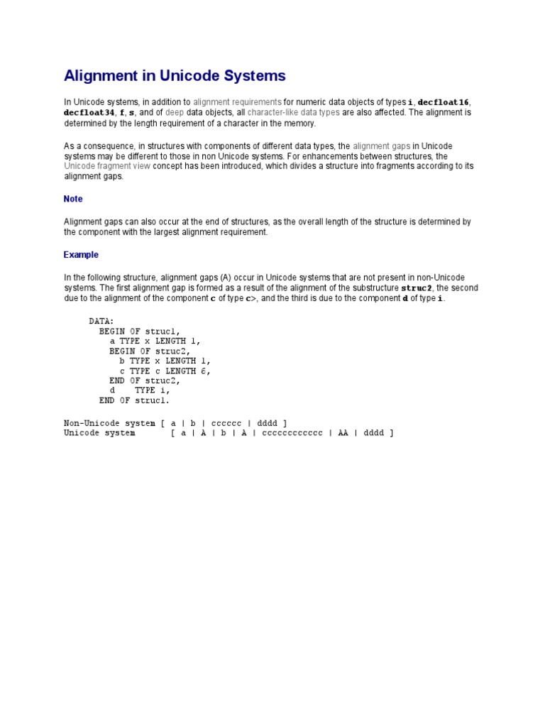 Alignment in Unicode Systems | PDF