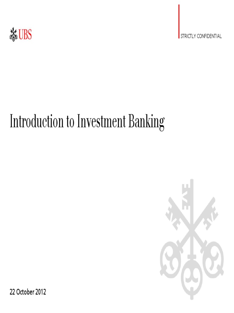 UBS Korea Introduction To Investment Banking | PDF