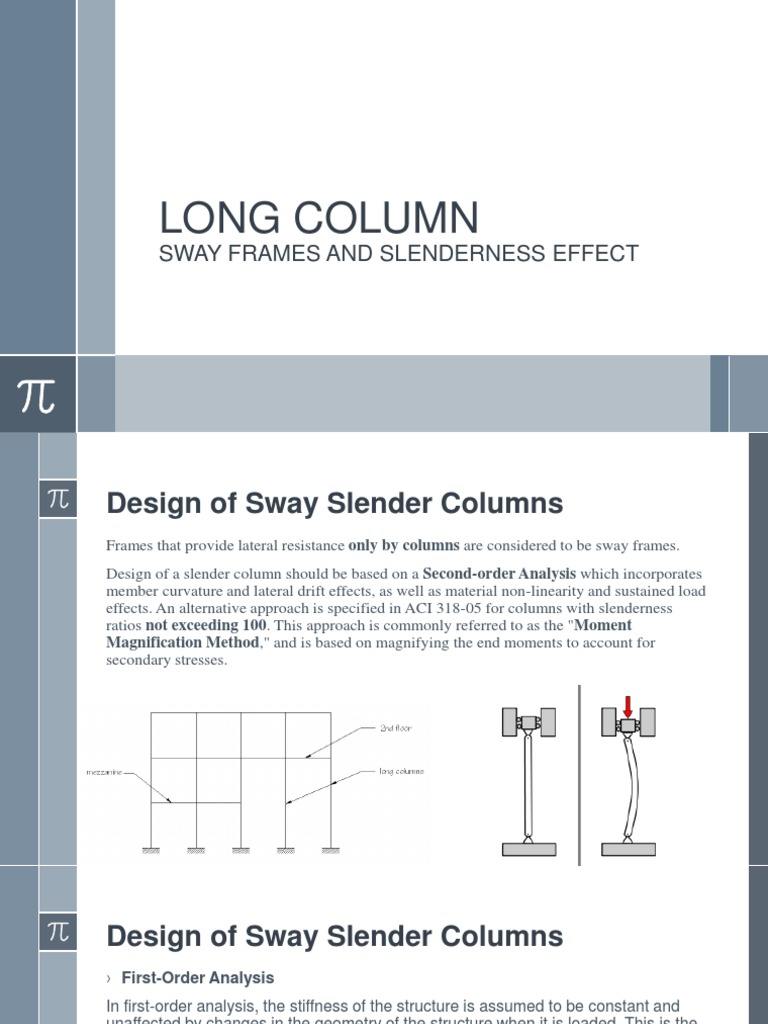 Long Column: Sway Frames and Slenderness Effect | Download Free PDF ...