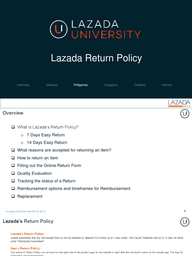 Lazada Returns Policy PDF | PDF | Pay Pal | Credit Card