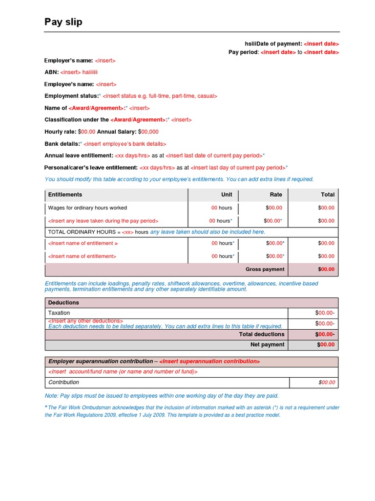 Pay Slip Template | PDF | Employment Compensation | Employee Relations