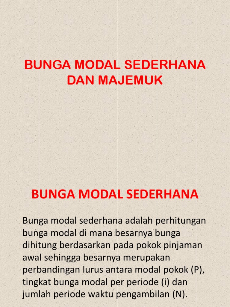 Bunga Modal Sederhana Dan Majemuk | PDF