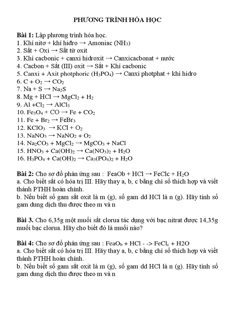 Thi HKI Hóa 8 | PDF