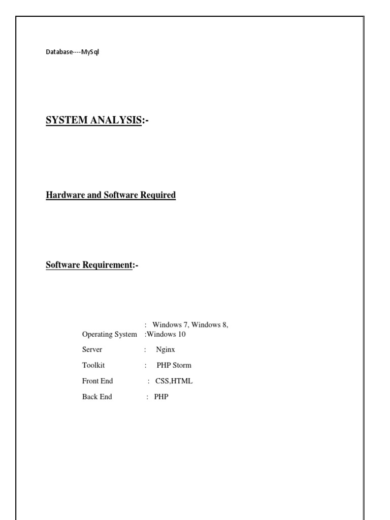 System Analysis | PDF