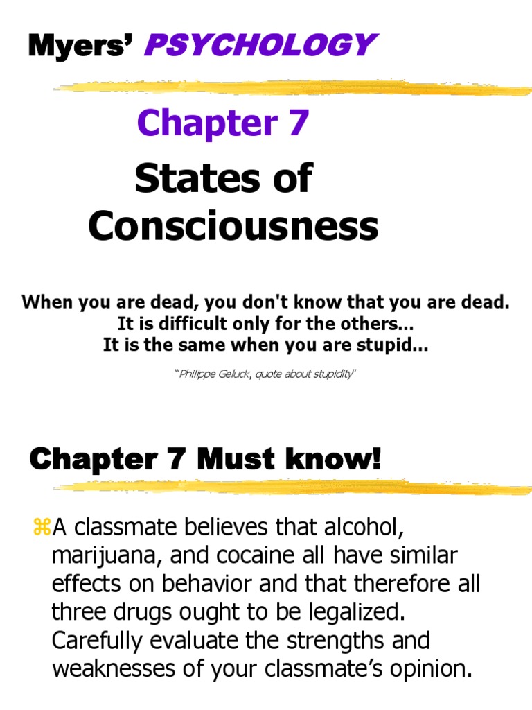 CH - 7 Powerpoint (Consciousness) | PDF | Dream | Sleep