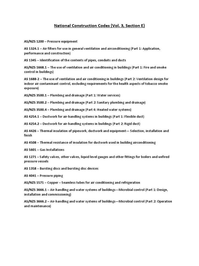 National Construction Codes (Vol. 3, Section E) | PDF | Technology ...