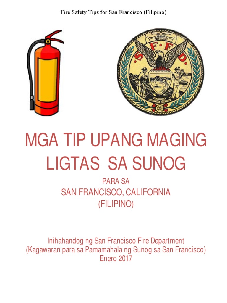 SFFD Fire Safety Tips (Rev. Aug 2017) - FILIPINO | PDF