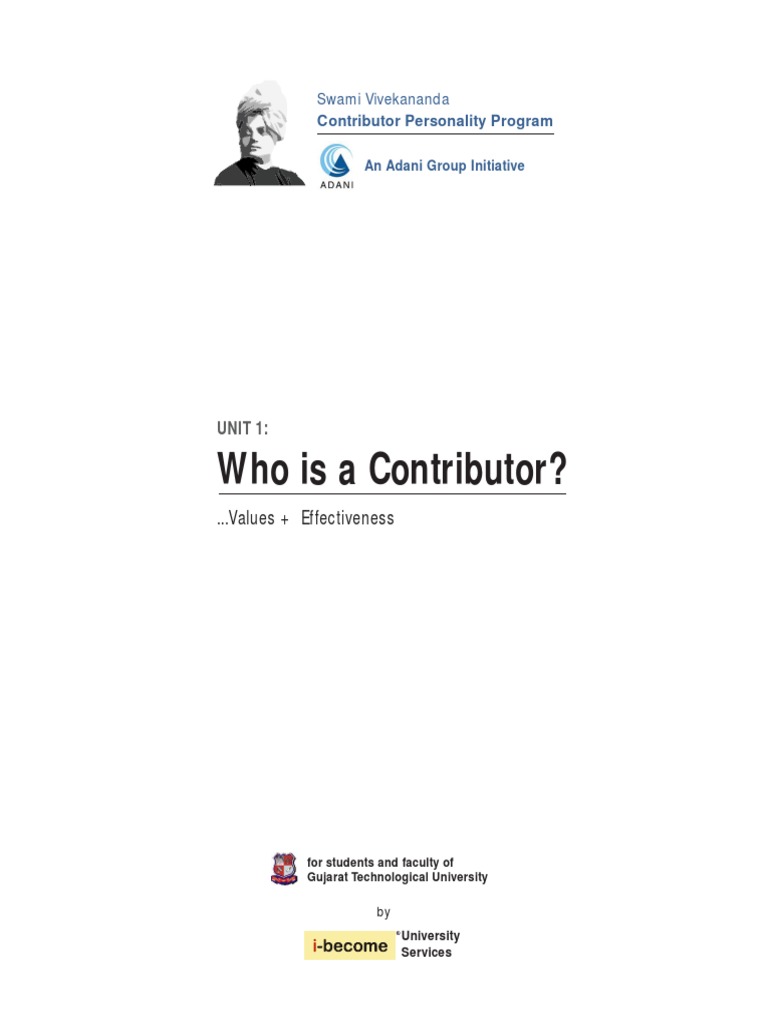 Unit 01 Who Is A Contributor PDF | PDF