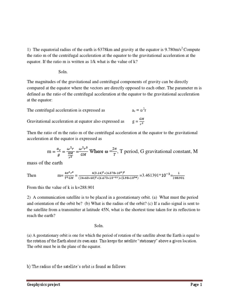 Geophysics Project | PDF | Acceleration | Waves