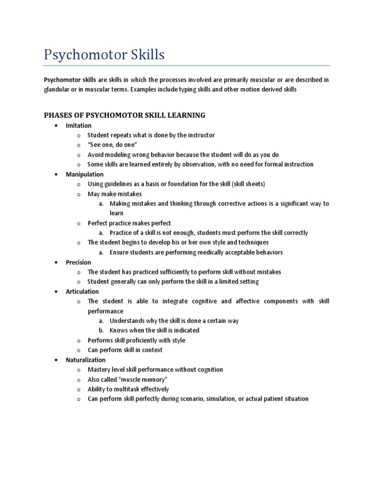 Psychomotor Skills | Critical Thinking | Thought | Free 30-day Trial ...