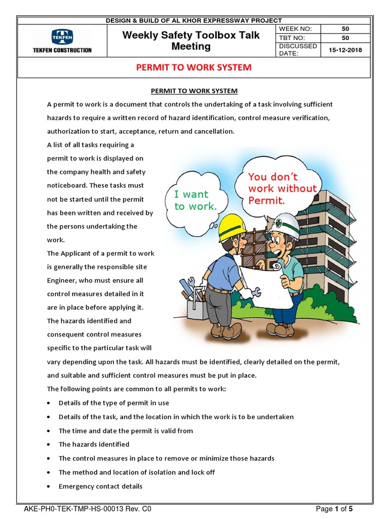 Permit to Work Systems: Understanding the Types and Requirements for ...