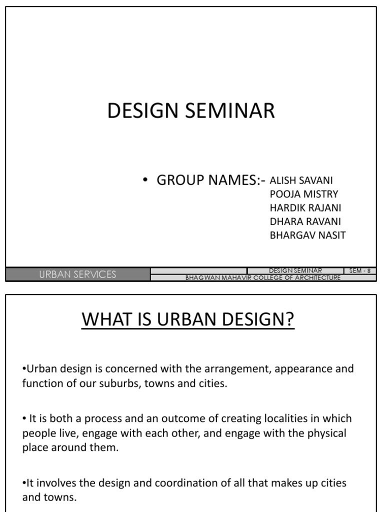 Design Seminar: - Group Names | PDF | City | Parkway