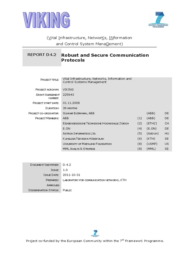 Robust and Secure Communication Protocols: (Vital Infrastructure ...