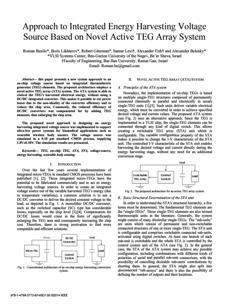 X-Approach To Integrated Energy Harvesting Voltage Source Based On ...
