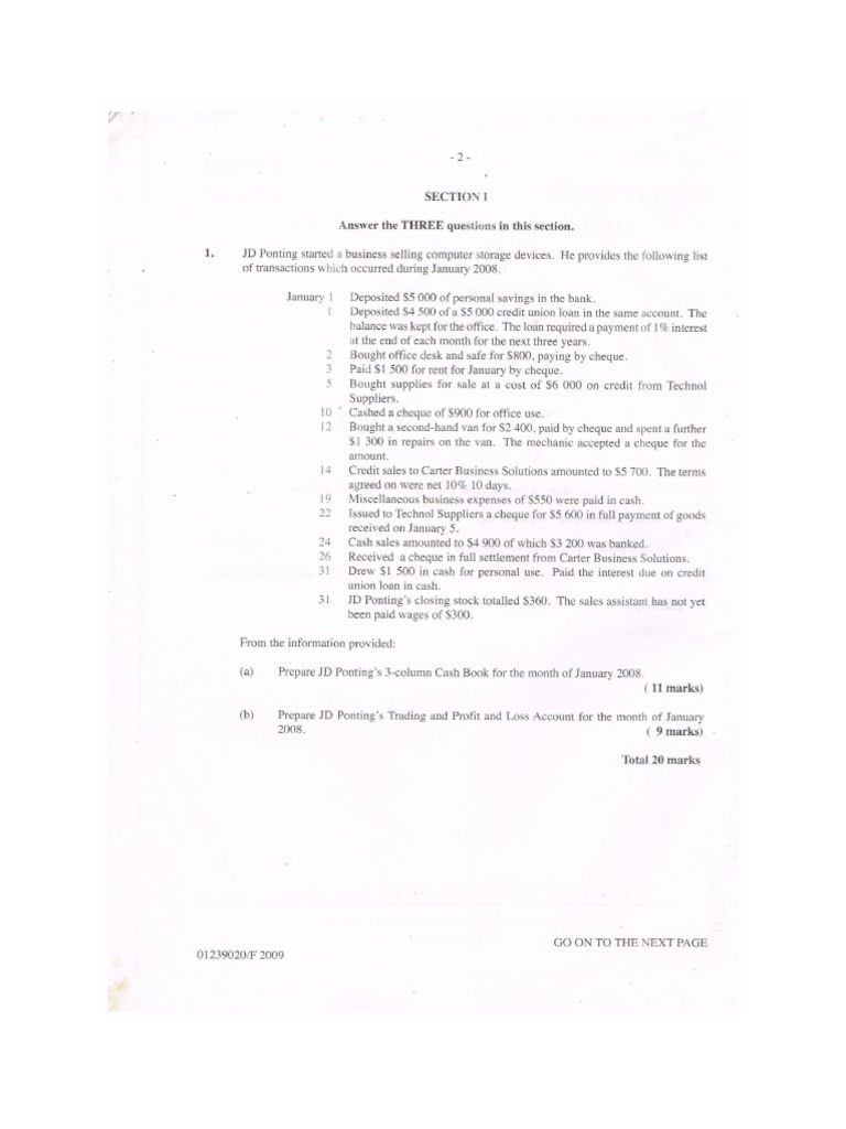 POA Past Paper 2009 | PDF