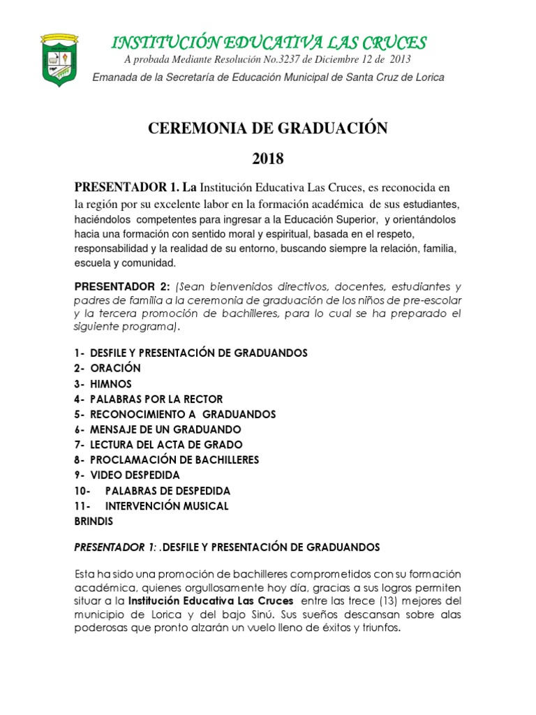 Ceremonia De Graduación Pdf Educación De La Primera Infancia 1730