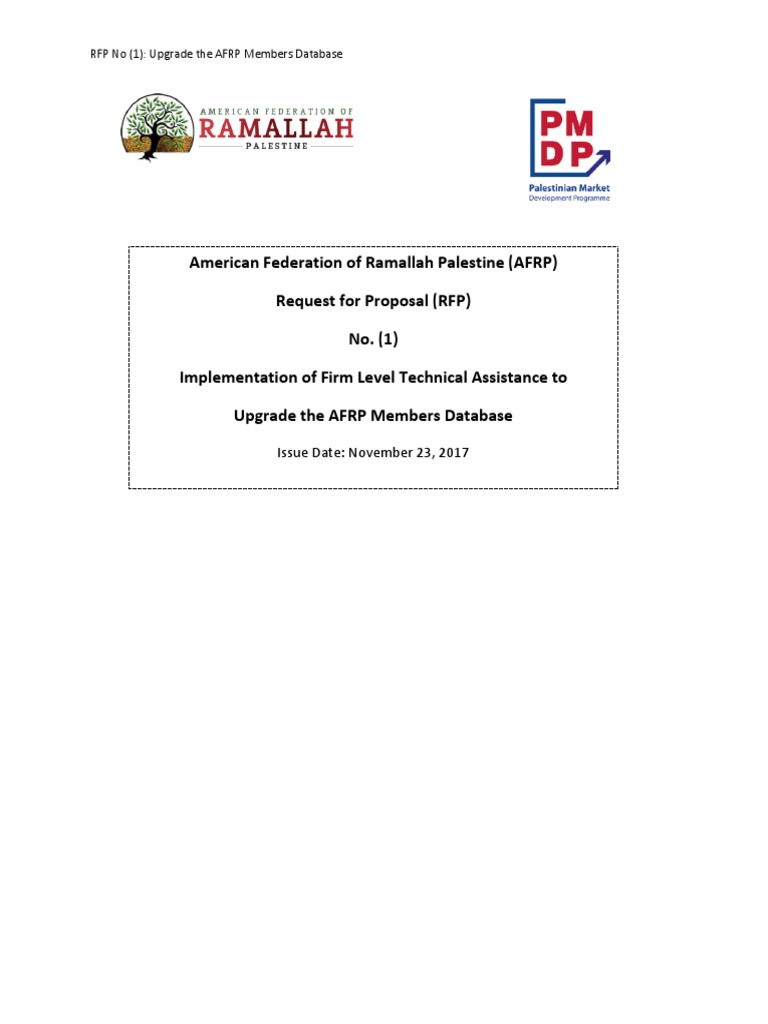 Upgrade AFRP Members Database RFP | PDF | Request For Proposal | Databases