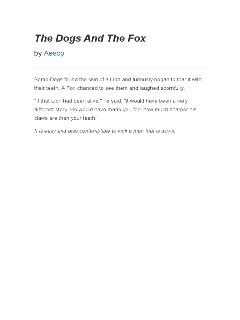 The Dogs and The Fox | PDF