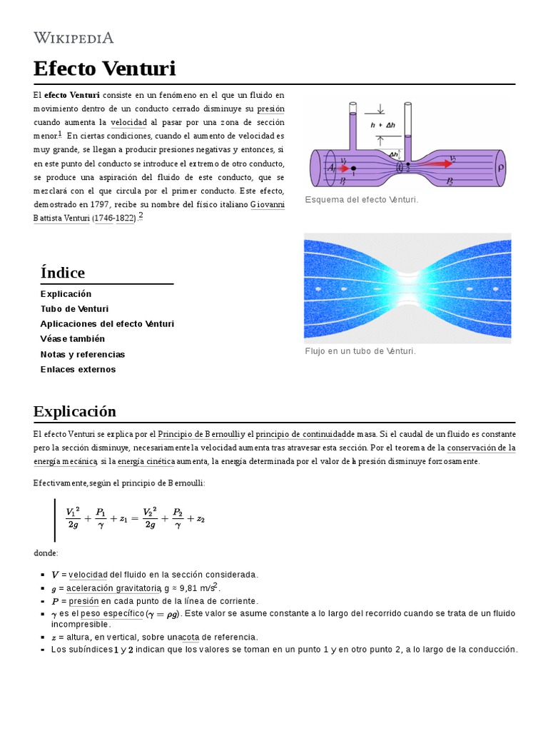 Efecto Venturi | PDF | Materia suave | Dinámica (Mecánica)