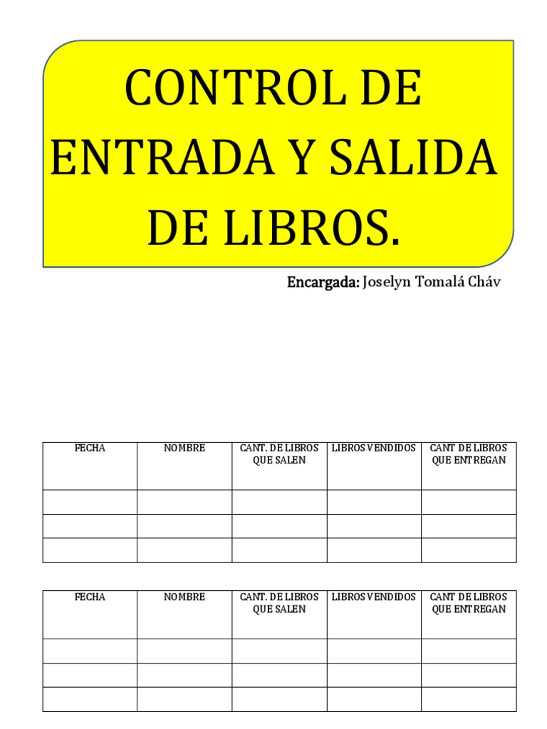 Control de Entrada y Salida de Libros | PDF
