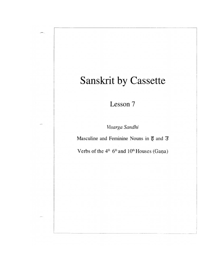ASI - 07 - Visarga Sandhi | PDF