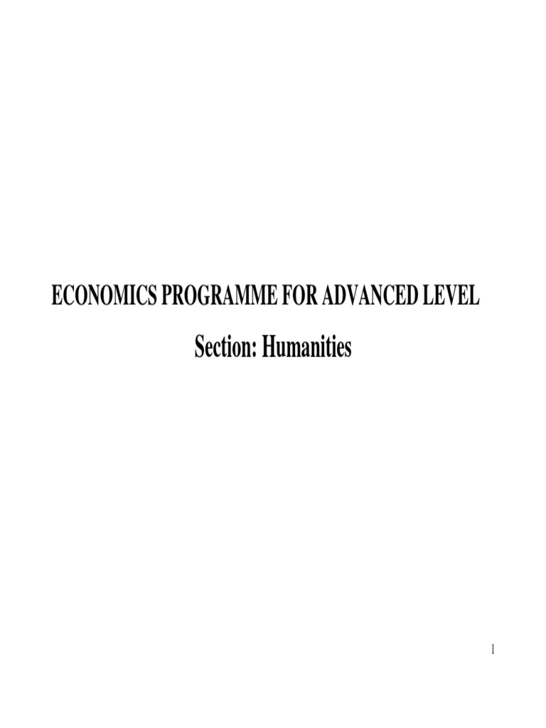 Economics Advanced Level Content | PDF | Economics | Demand