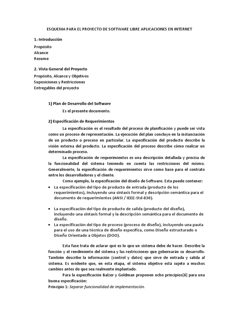 Esquema para El Proyecto de Software Libre Aplicaciones en Internet | Descargar gratis PDF ...
