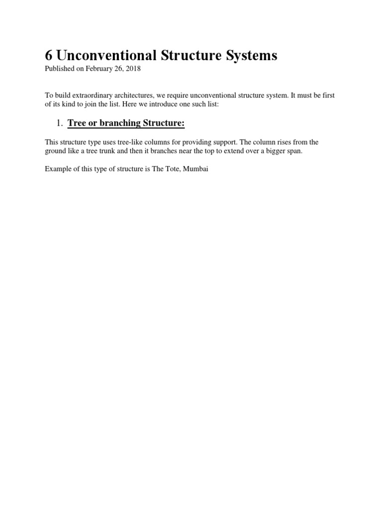 6 Unconventional Structure Systems | PDF | Structural Engineering ...
