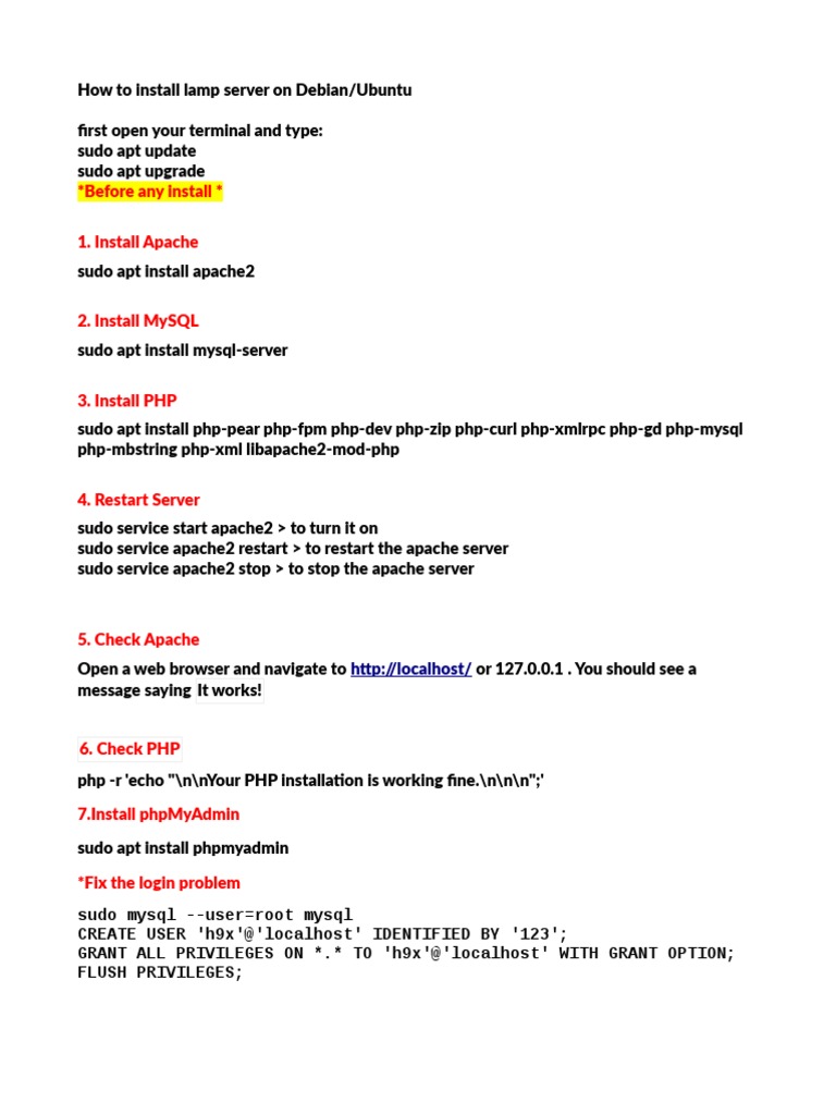 How To Install Lamp Server PDF | PDF
