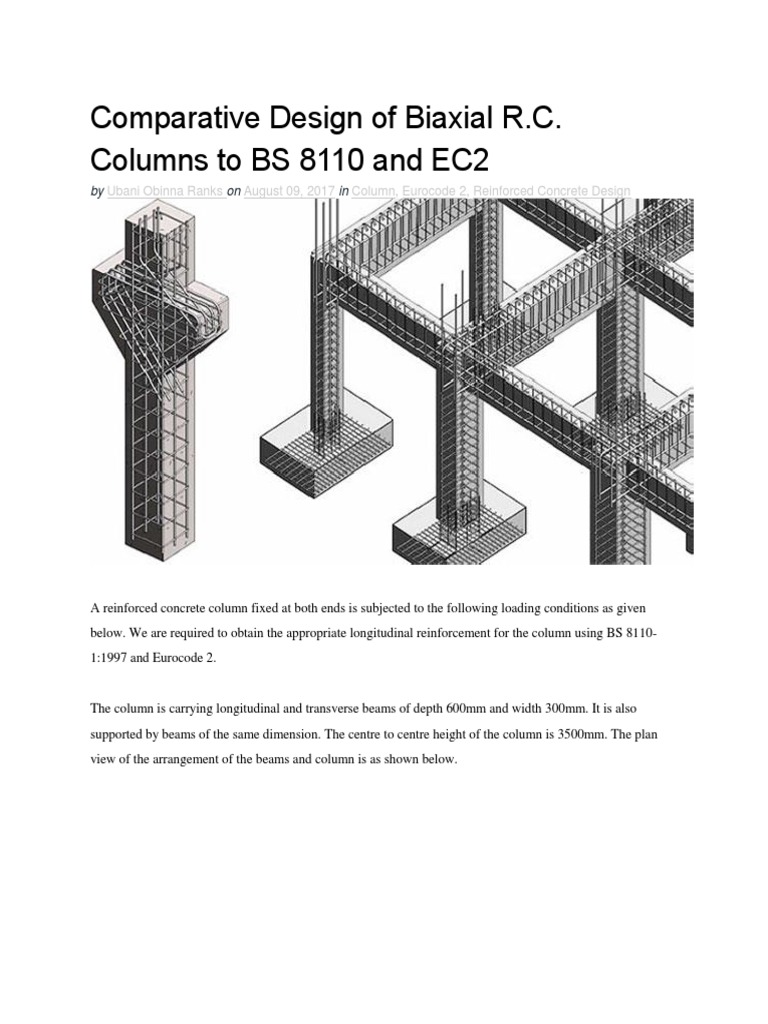 Biaxial R.C. Column Design: BS 8110 vs EC2 | PDF | Column | Beam ...