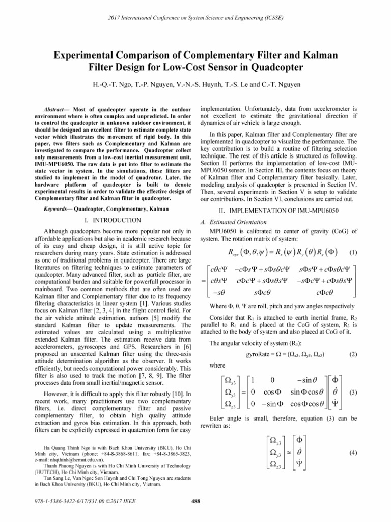 Kal1 PDF | PDF | Kalman Filter | Gyroscope