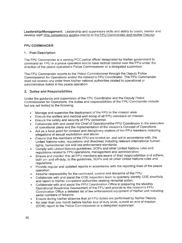 Fpu Job Descriptions | PDF