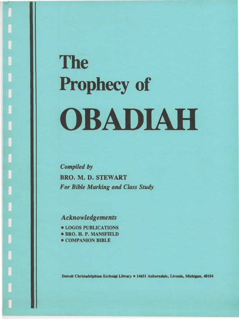 The Prophecy of Obadiah PDF | PDF | Bible Content | Books Of The Hebrew ...