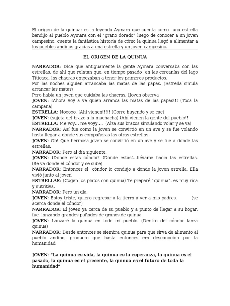 El Origen de La Quinua | PDF | Libros para adolescentes