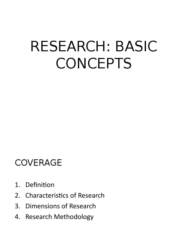 Research Basic Concepts | PDF | Quantitative Research | Qualitative ...