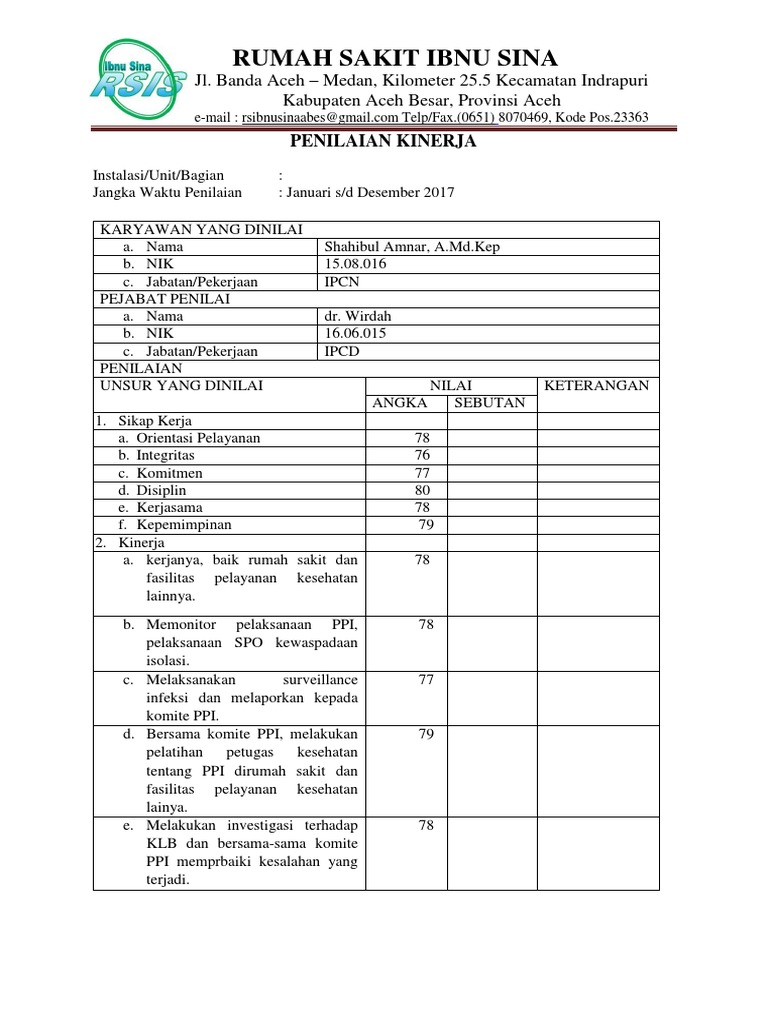 Form Penilaian Ipcn | PDF