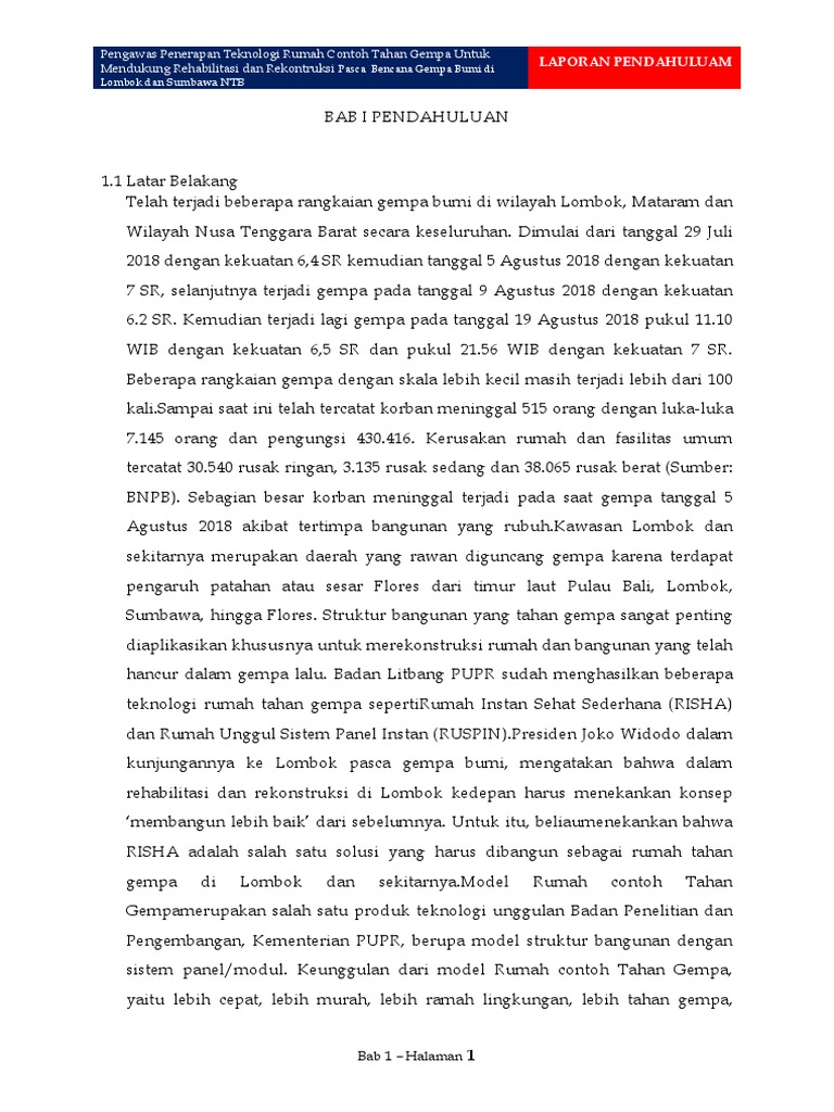 Contoh Bab 1 Pendahuluan - Aneka Contoh